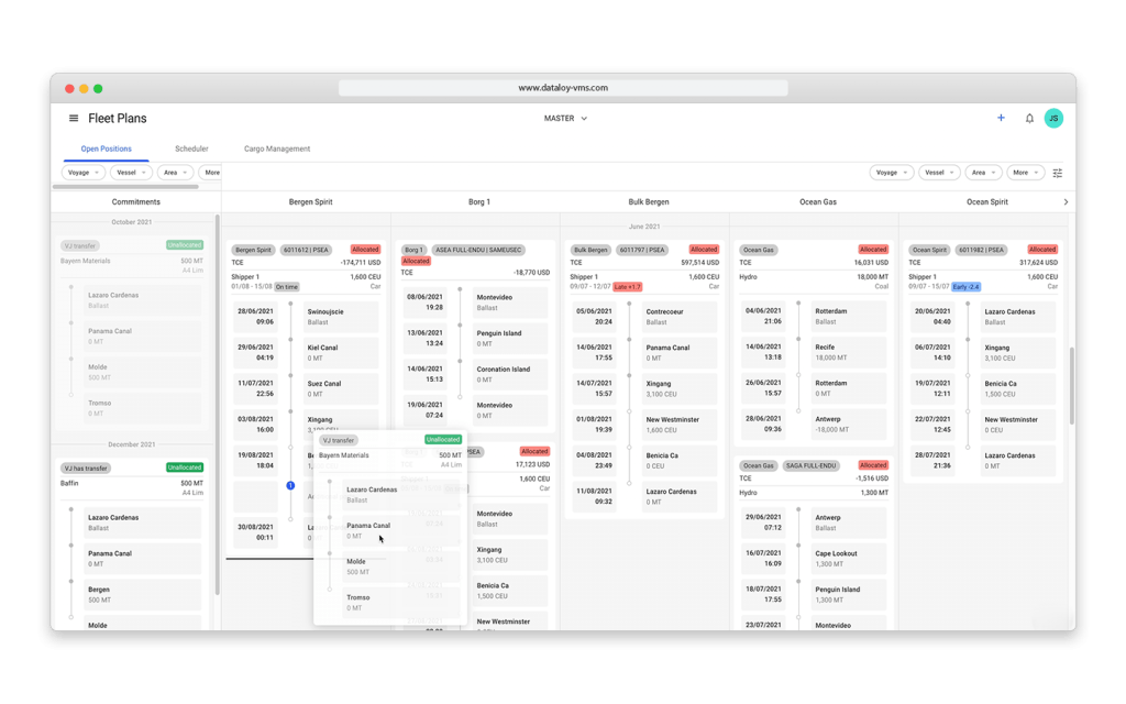 Dataloy Fleet Allocation and Scheduling | Smart fleet and cargo ...