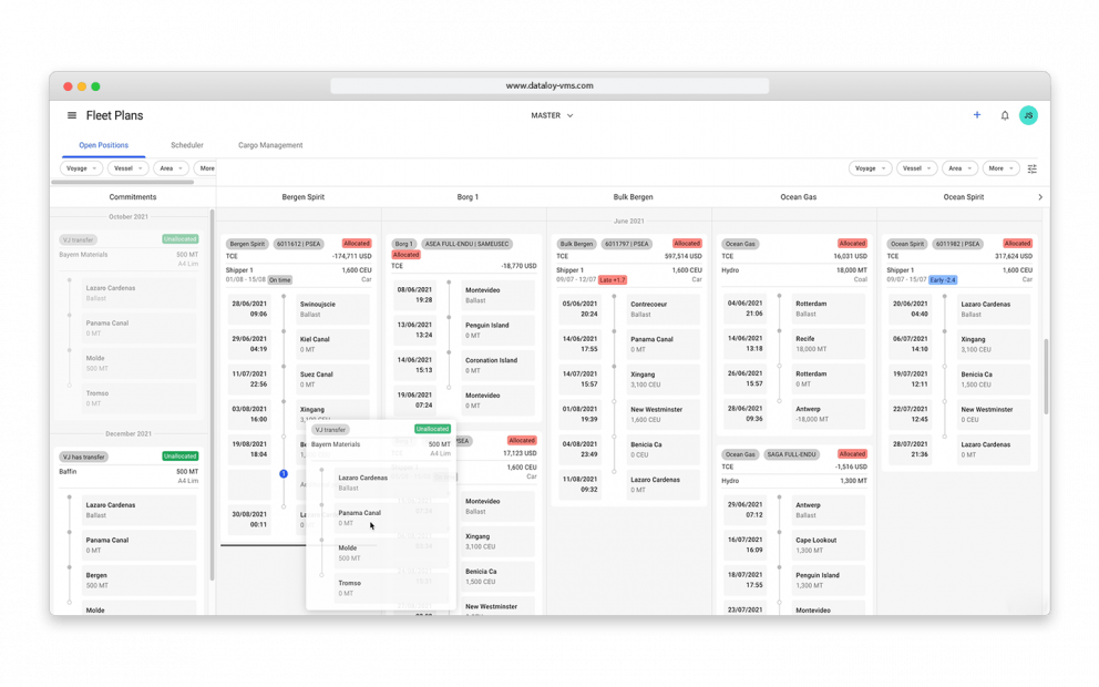 Dataloy Fleet Allocation and Scheduling | Smart fleet and cargo ...