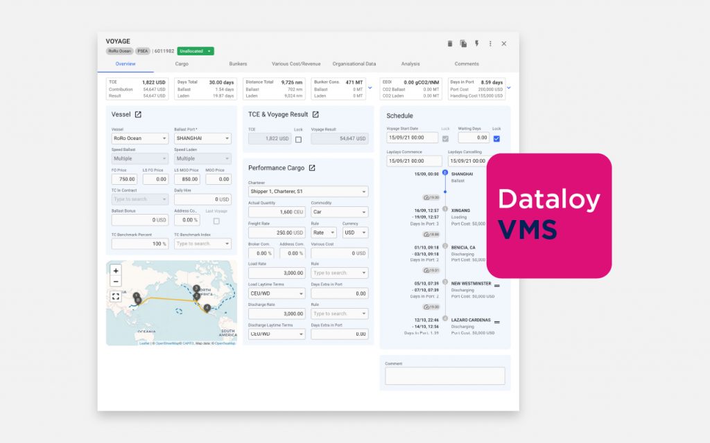 Dataloy Systems: Integrated chartering and operations software