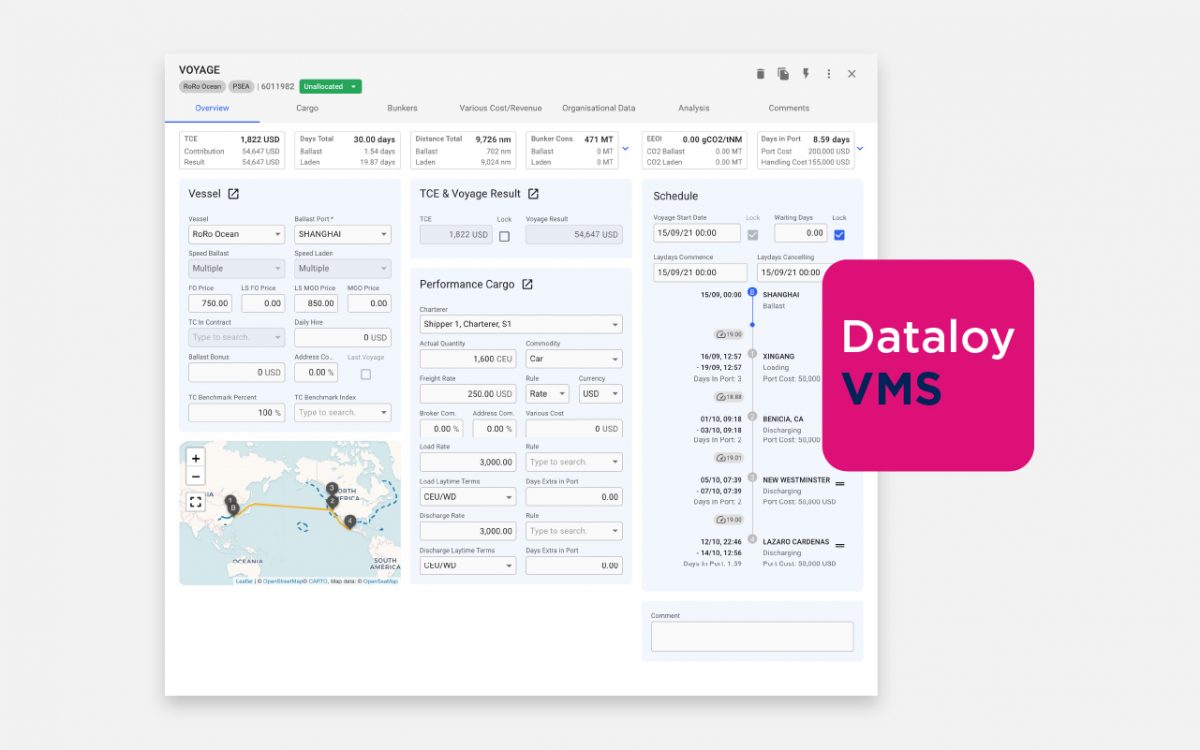 Dataloy Systems: Integrated chartering and operations software